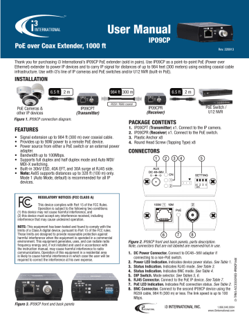 i3 INTERNATIONAL IP09CP PoE Over Coax Extender User Manual | Manualzz