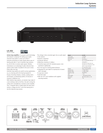 MONACOR LA-202 Induction Loop Systems Installation Guide | Manualzz