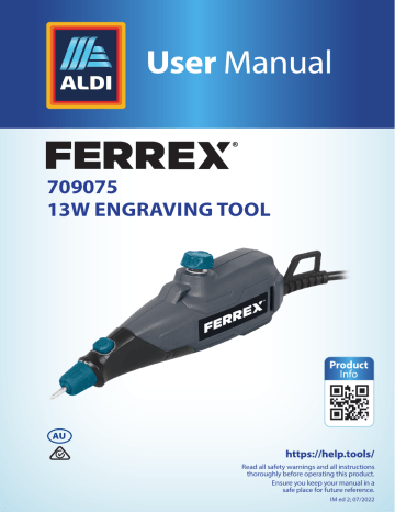 ALDI 709075 Ferrex 13W Engraving Tool User Manual | Manualzz