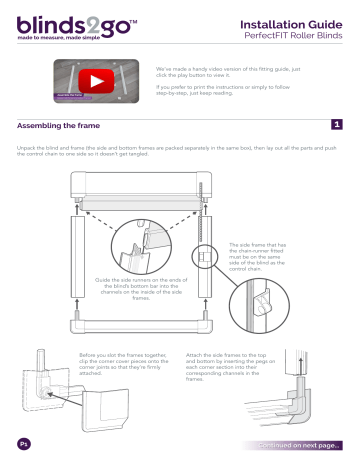 blinds 2go Perfect FIT Roller Blinds Installation Guide | Manualzz
