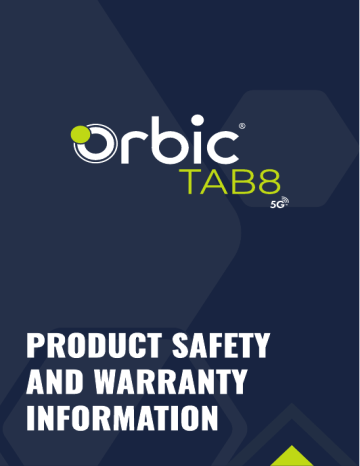 Orbic TAB5G Smart Tablet User Manual | Manualzz