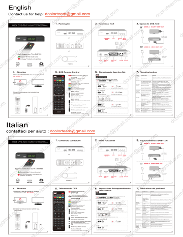 DCOLOR DVB-T2 Digital Terrestrial Television User Manual | Manualzz
