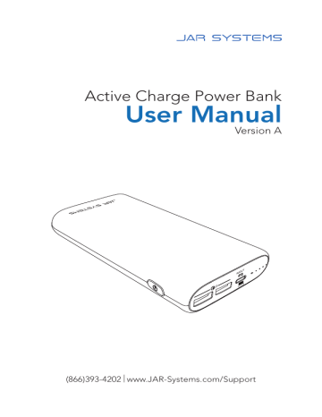 JAR SYSTEMS A4-USBC-PB Active Charge Power Bank User Manual | Manualzz