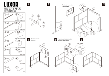 LUXOR MW-5348-XFCG Modular Room Divider Wall System Instructions | Manualzz