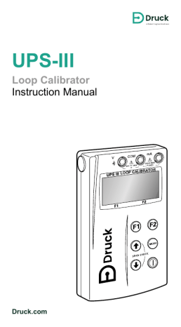 Druck UPS-III Loop Calibrator Instruction manual | Manualzz