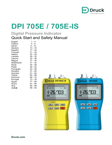 Druck DPI 705E Digital Pressure Indicator instruction manual | Manualzz