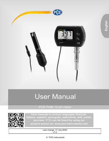 PCE Instruments PCE-PHM 12 pH Meter User Manual | Manualzz