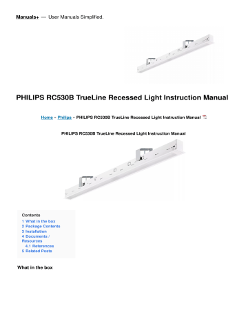 Philips RC530B TrueLine Recessed Light Instruction manual | Manualzz