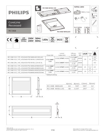 Philips RC136B LED Panel Coreline Manuale di istruzioni | Manualzz