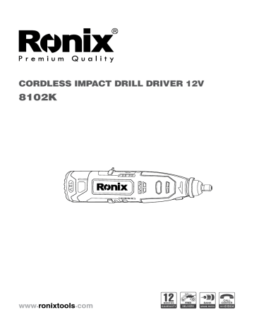 Ronix 8102K 12V Cordless Impact Drill Driver User Manual | Manualzz