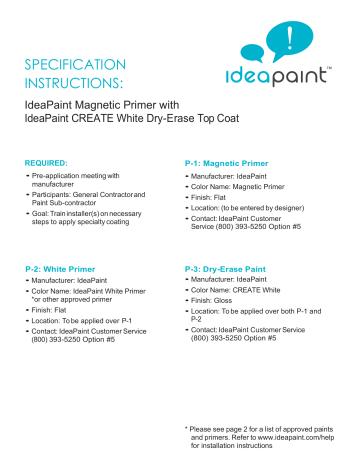 ideapaint Dry Erase Magnetic Primer Instruction manual | Manualzz
