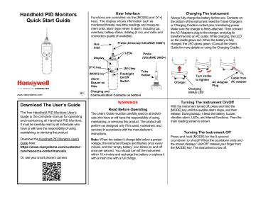 Honeywell MiniRAE 3000 Handheld PID Monitors User Guide | Manualzz