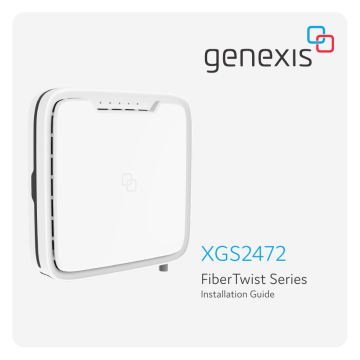 genexis XGS2472 FiberTwist Series Device Installation Guide | Manualzz