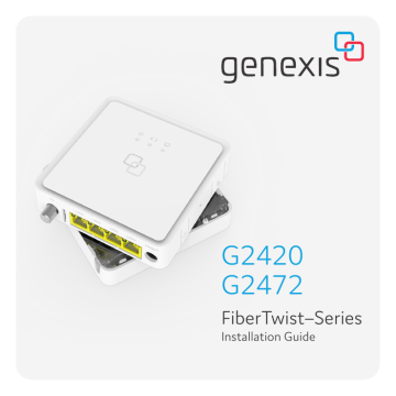 genexis G2420 FiberTwist Series Installation Guide | Manualzz