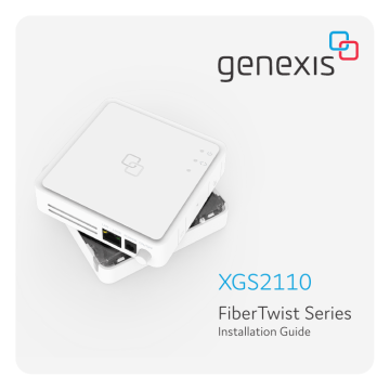 genexis XGS2110 Fiber Twist Series Installation Guide | Manualzz