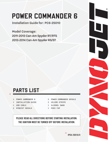 Dynojet Power Commander 6 Can-Am Spyder Installation Guide | Manualzz