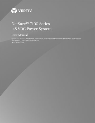 VERTIV 7100 Series NetSure -48 VDC Power System User Manual | Manualzz