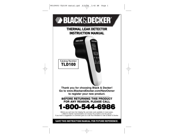 Black Decker TLD100 Thermal Leak Detector Instruction manual | Manualzz