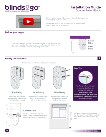 blinds 2go Double Roller Blinds Installation Guide | Manualzz