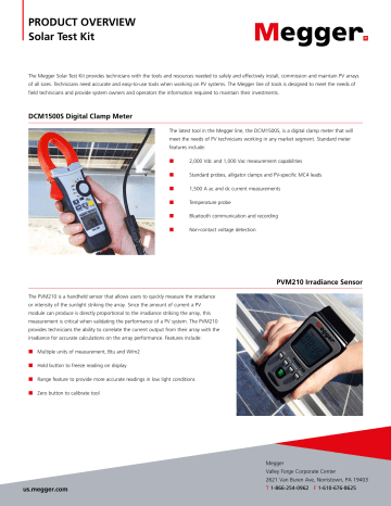 Megger MIT2500 Solar Test Kit User Guide | Manualzz