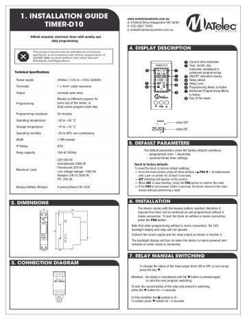 MATelec TIMER-D10 Din Rail Mount Timer Installation Guide | Manualzz