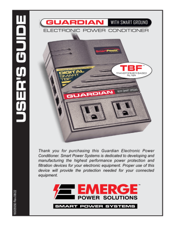 GUARDIAN TBF15P-1120 Electronic Power Conditioner User Guide | Manualzz