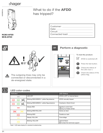 hager ARR910U AFDD RCBO 10 Amp ARC Fault Detection Device User Guide | Manualzz