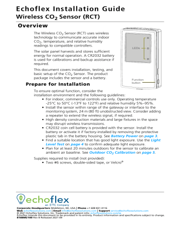 echoflex Wireless CO2 Sensor RCT Installation Guide | Manualzz