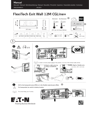 Eaton FlexiTech Exit Wall 12M CGLine instruction manual | Manualzz