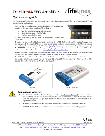 lifelines neuro Trackit t4A EEG Amplifier User Guide | Manualzz