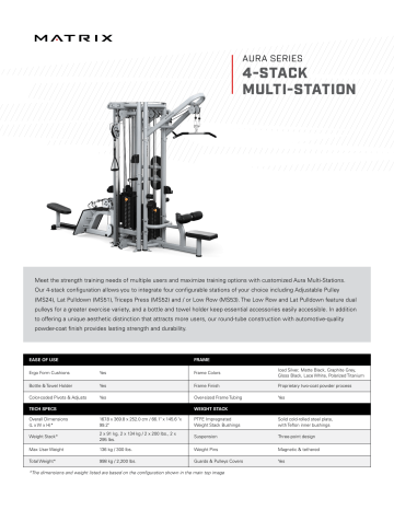 MATRIX Aura Series 4-Stack Multi-Station Instruction manual | Manualzz
