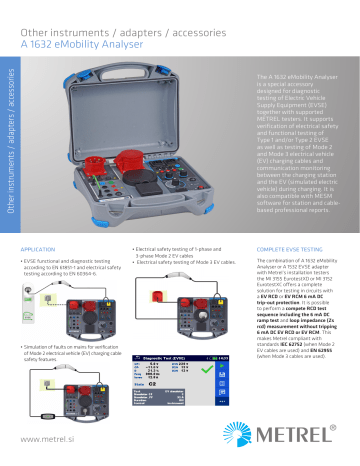 METREL A 1632 eMobility Analyser User Guide | Manualzz