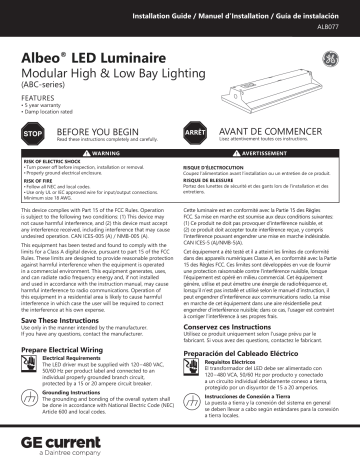 GE current ALB077 Albeo LED Luminaire Installation Guide | Manualzz
