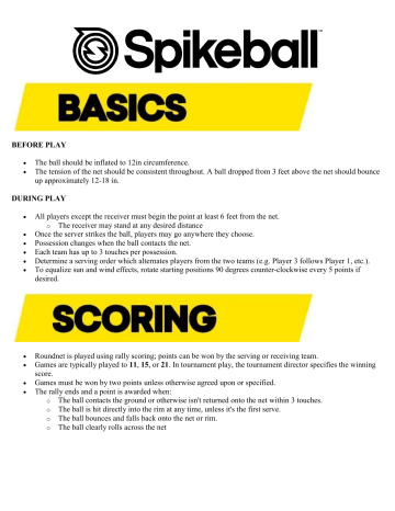 Spikeball BASICS Instructions | Manualzz