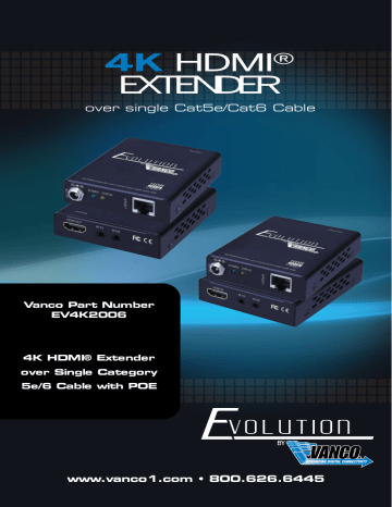 VANCO EV4K2006 4K HDMI Extender Instruction manual | Manualzz