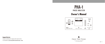 FREE THE TONE PHA-1 Phase Analyzer Owner’s Manual | Manualzz