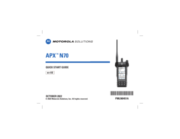 Motorola Solutions APX N70 Smart Portable Radio User Guide | Manualzz