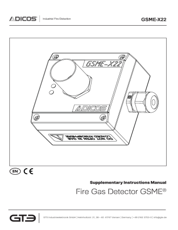 ADICOS GSME-X22 Fire Gas Detector GSME Instruction manual | Manualzz