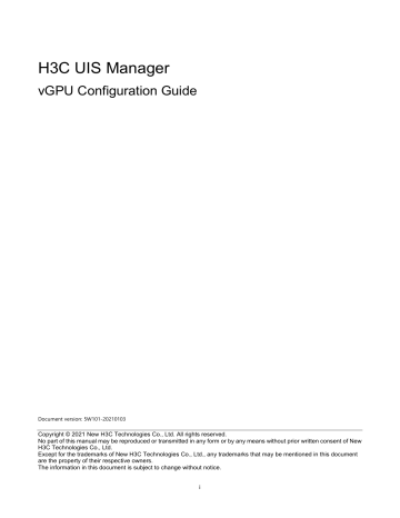 H3C GPU UIS Manager Access Single Physical GPU User Guide | Manualzz