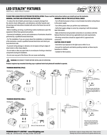 Superior Life LED Stealth Fixtures Installation Guide | Manualzz