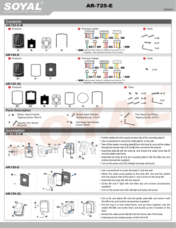 SOYAL AR-725-E Proximty Controller Instruction manual | Manualzz