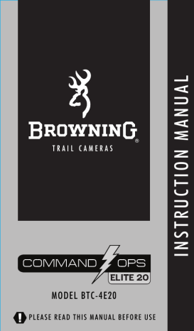 browning BTC-4E20 Command OPS Elite 20 Trail Camera Instruction manual ...