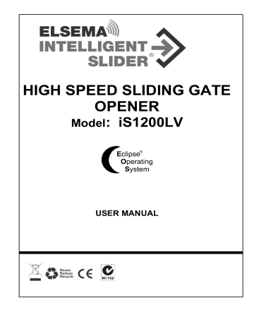 ELSEMA iS1200LV High Spedd Sliding Gate Opener User Manual | Manualzz