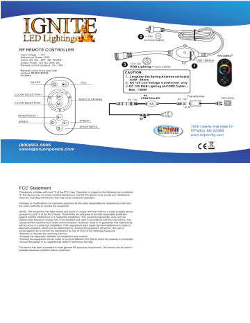 IGNITE REMOTERGB RF Remote Controller Instructions | Manualzz