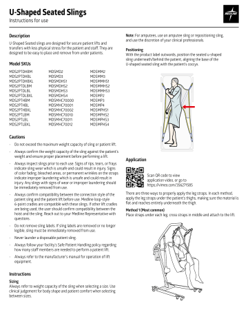 MEDLINE MDS2PTLBXL U-Shaped Seated Slings Instructions | Manualzz