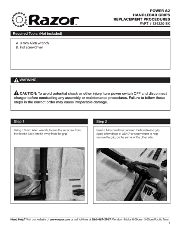 Razor Power A2 Electric Scooter Instruction manual | Manualzz