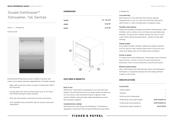 Fisher & Paykel DD24DTX6PX1 Double Dishdrawer Dishwasher Installation Guide | Manualzz