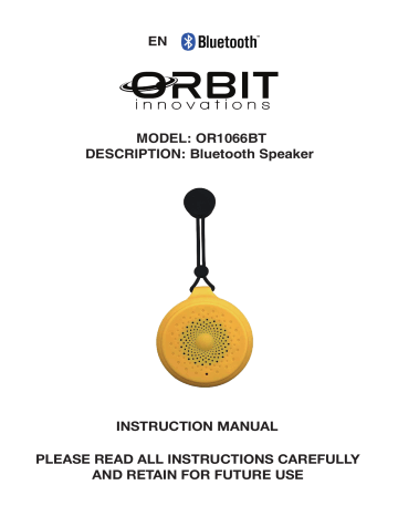 Orbit OR1066BT Bluetooth Speaker Instruction manual | Manualzz