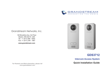 Grandstream GDS3712 Single Button HD IP Video Door System Guide d ...