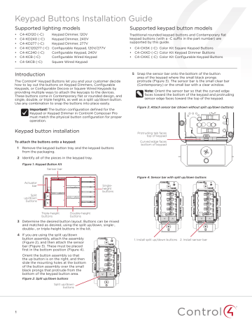 Control4 C4-KD120 Keypad Buttons Installation Guide | Manualzz